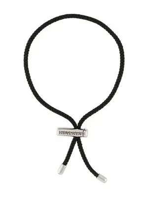 NIALAYA JEWELRY Engraved-logo Bracelet - Black