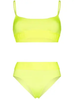 Dolce & Gabbana Logo-band High-rise Bikini Set - Yellow