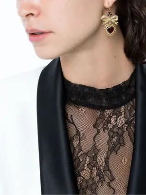 Dolce & Gabbana 18k Yellow Devotion Garnet Earrings - Gold