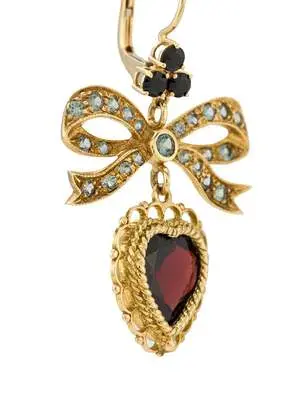 Dolce & Gabbana 18k Yellow Devotion Garnet Earrings - Gold