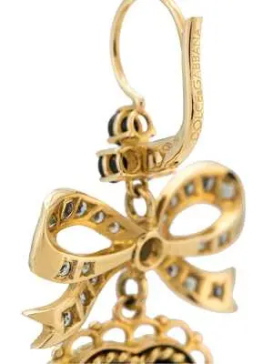 Dolce & Gabbana 18k Yellow Devotion Garnet Earrings - Gold