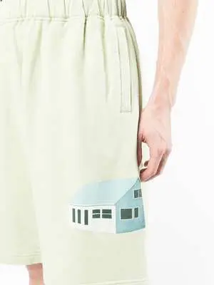 Undercover House Print Wide-leg Shorts