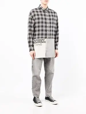 UNDERCOVERISM Patchwork Plaid Long-sleeve Shirt