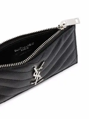Saint Laurent Logo-plaque Quilted Wallet