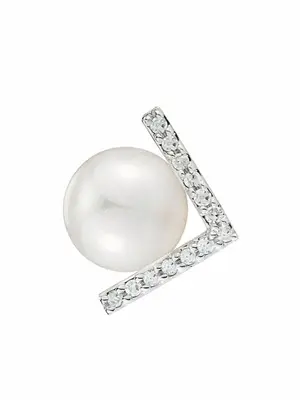 Mateo 14kt White Right Angle Pearl Stud Earring