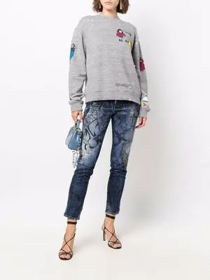 Dsquared2 Floral-print Skinny Jeans