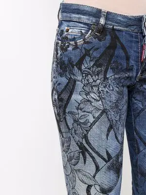 Dsquared2 Floral-print Skinny Jeans