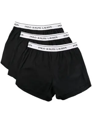 Polo Ralph Lauren Logo-waistband 3-pack Boxer Shorts - Black