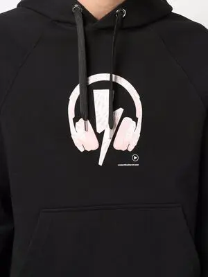 Neil Barrett D.j. Bolt Printed Hoodie