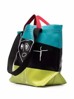 Plan C Pili And Bianca Colour-block Tote Bag