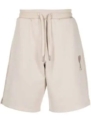 AMI Paris Ami De Coeur Track Shorts Neutrals