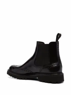 SCAROSSO Slip-on Brogue Boots - Brown