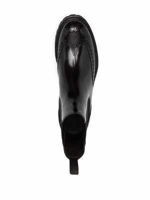 SCAROSSO Slip-on Brogue Boots - Brown