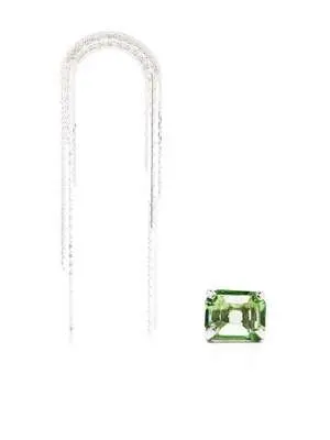 WOUTERS & HENDRIX Chain-link Crystal-embellished Earring Set - Silver
