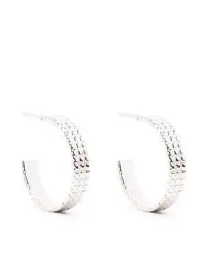 WOUTERS & HENDRIX Chain-texture Hoop Earrings - Silver