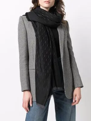 Saint Laurent Monogram Fine-knit Scarf