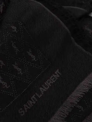 Saint Laurent Monogram Fine-knit Scarf