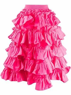 Red Valentino A-line Ruffled Skirt - Pink
