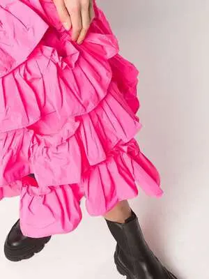 Red Valentino A-line Ruffled Skirt - Pink