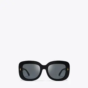 Tory Burch Tory Burch Miller Oversized Square Sunglasses Black/vintage Tortoise