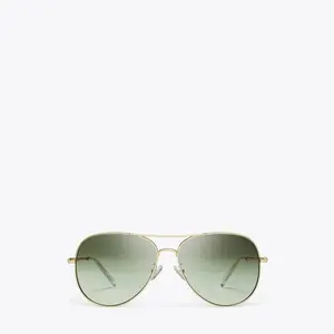 Tory Burch Eleanor Pilot Sunglasses Gold/green Gradient