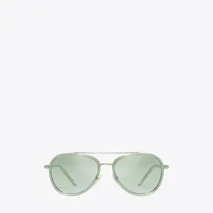 Tory Burch Eleanor Pilot Sunglasses Mint