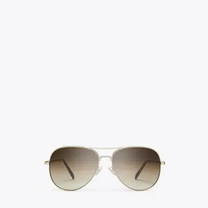 Tory Burch Eleanor Pilot Sunglasses - Shiny Light Gold/brown Gradient