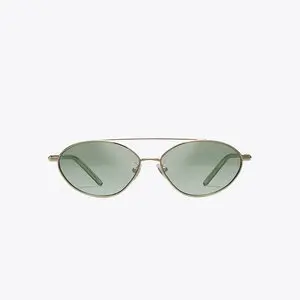 Tory Burch Eleanor Oval Sunglasses Gold/mint