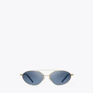Tory Burch Eleanor Oval Sunglasses Gold/navy
