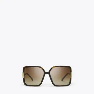 Tory Burch Eleanor Oversized Square Sunglasses - Tortoise/light Brown Gradient