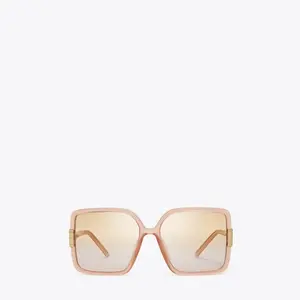 Tory Burch Eleanor Oversized Square Sunglasses Transparent Orange/pink Gradient Orange