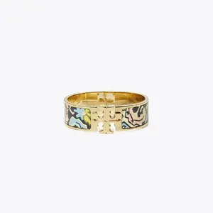 Tory Burch Kira Enamel Wide Bangle - Tory Gold/dream Paisley