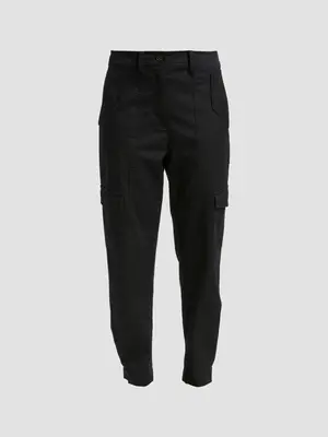 Derek Lam 10 Crosby Elian Mid-rise Stretch Cargo Pants Black