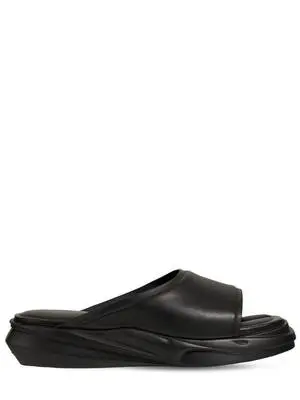 1017 Alyx 9sm Mono Leather Slide Sandals - Black