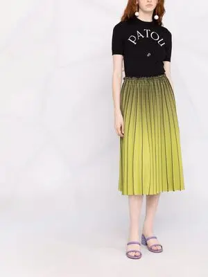 Patou Logo-Jacquard Knit Top - Black | Editorialist