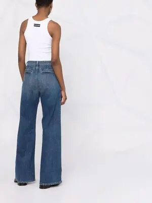 NILI LOTAN Bleach-effect Wide Leg Jeans