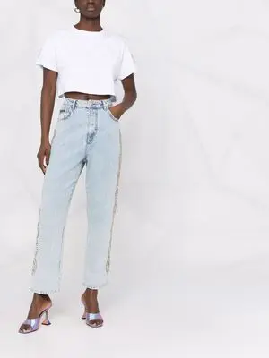 Philipp Plein Crystal Embellished Boyfriend Jeans
