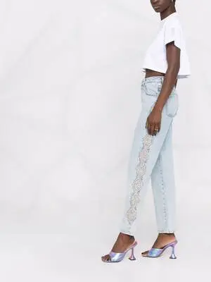 Philipp Plein Crystal Embellished Boyfriend Jeans
