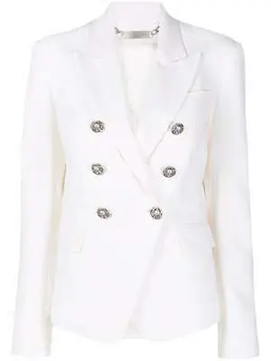 Philipp Plein Double-breasted Fitted Blazer - White