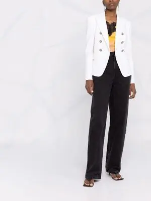 Philipp Plein Double-breasted Fitted Blazer - White
