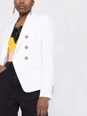 Philipp Plein Double-breasted Fitted Blazer - White