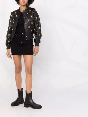 Philipp Plein Studded Quilted Bomber Jacket - Black