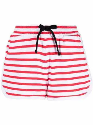 Red Valentino Drawstring-waist Striped Shorts - White