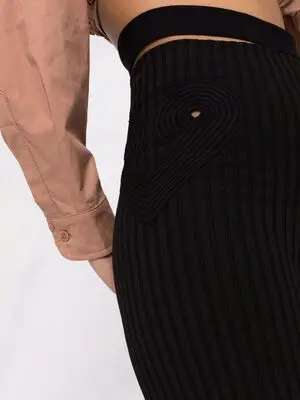 ANDREĀDAMO Ribbed-knit Bootcut Trousers - Black