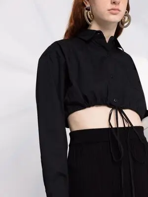 ANDREĀDAMO Cropped Cotton Shirt