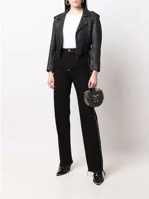 Philipp Plein Crystal-embellished Wide Leg Jeans