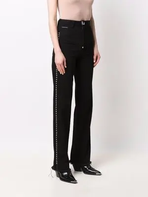 Philipp Plein Crystal-embellished Wide Leg Jeans