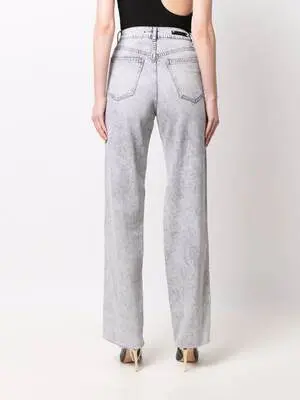 Philipp Plein Crystal Ripped Straight Jeans