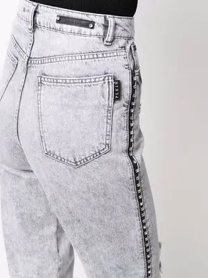 Philipp Plein Crystal Ripped Straight Jeans