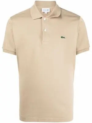 Lacoste Logo-patch Polo Shirt - Neutrals
